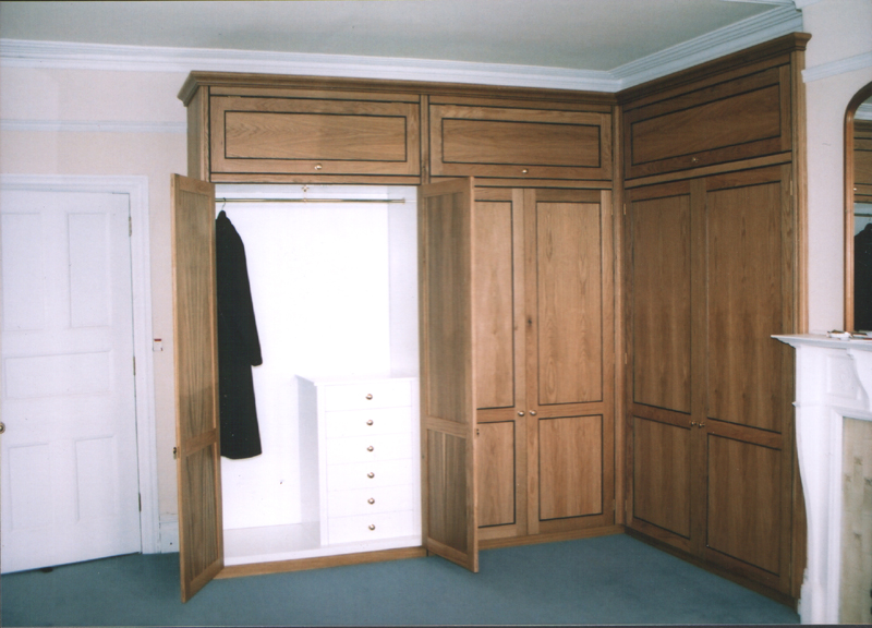 Detail showing internal Chest of Drawers on American Oak/Black Walnut ...