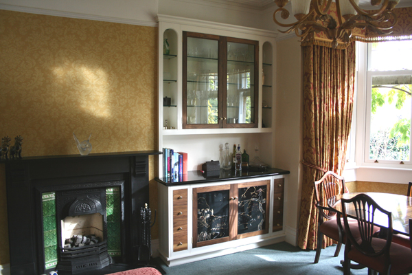 Display Cabinet with American Black Walnut Doors and Glass Shelves